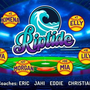 Softball Team Banner T-ball Team Banner Little League Team Banner Girls ...