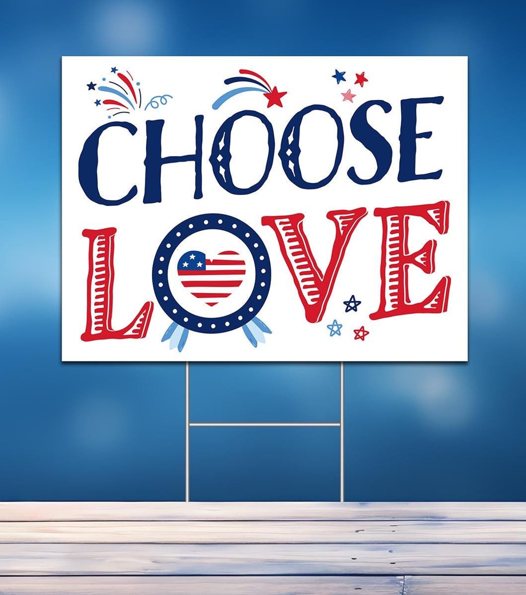 Love Not Hate Yard Sign | Hope Love Sign | Inspirational Positive Love ...
