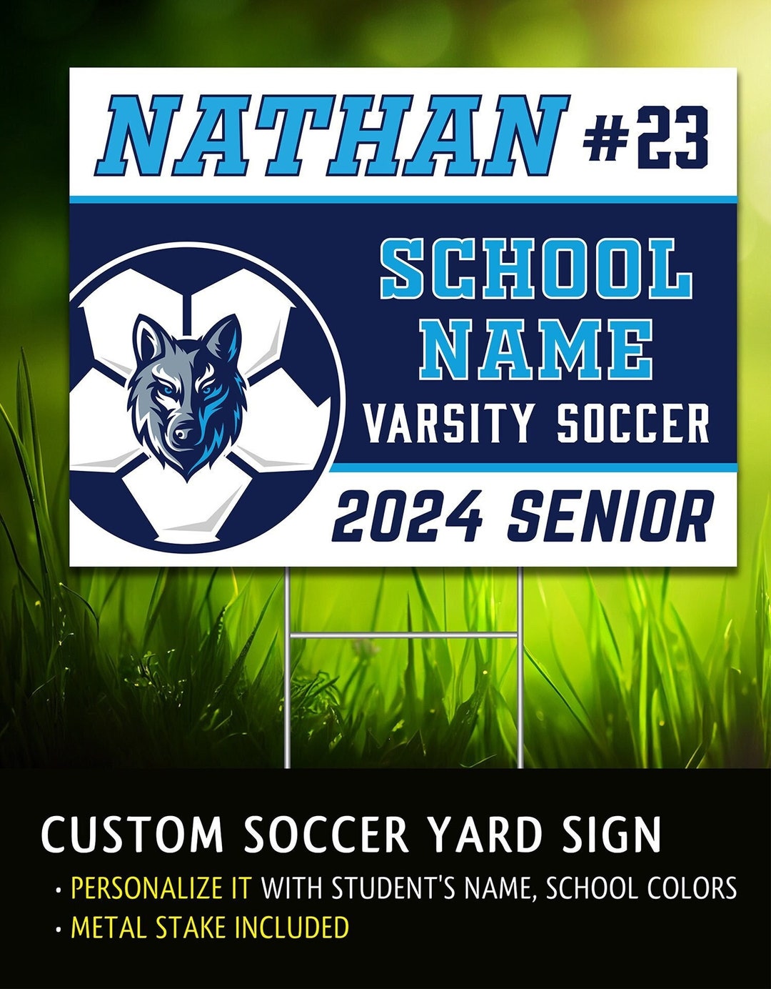 Soccer Yard Sign - Team Spirit Yard Sign | Varsity Soccer Sign - Etsy