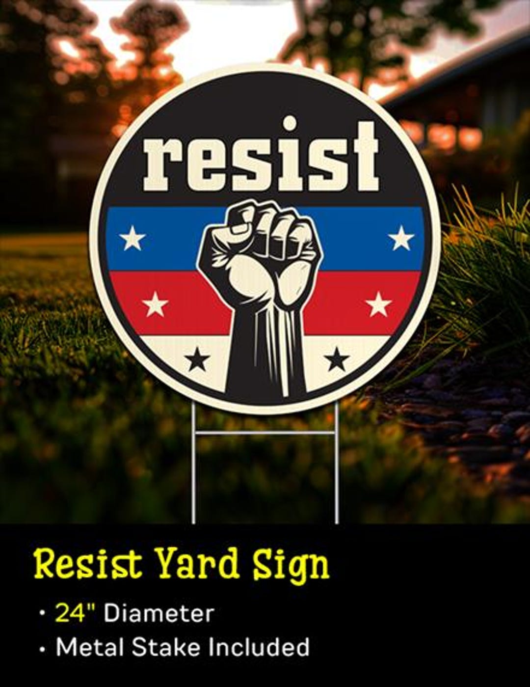 Resist Yard Sign | Anti Fascism Sign | Resist Persist Repeat - Etsy