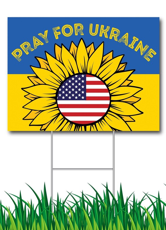 Pray for Ukraine Yard Sign Support Ukraine Sign 24 X - Etsy