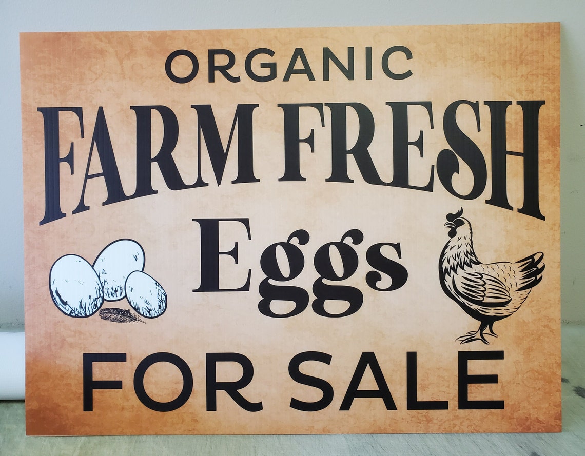 Farm Fresh Eggs Yard Sign With Metal Stake - Etsy