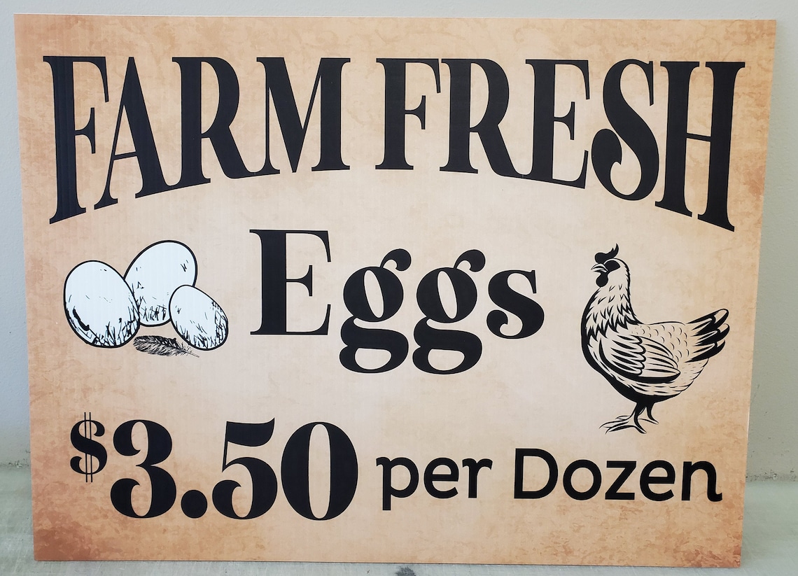 Farm Fresh Eggs Yard Sign With Metal Stake - Etsy