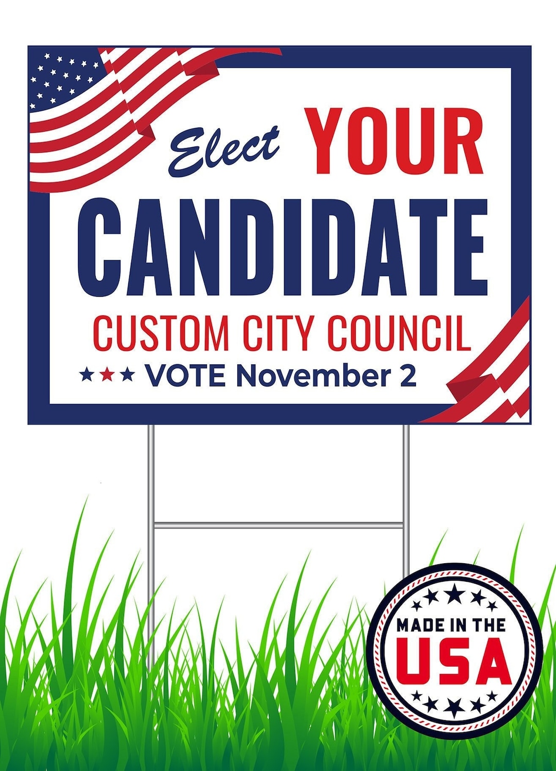 Custom Political Sign, Election Signs, Personalized Yard Sign, 24" X 18 ...