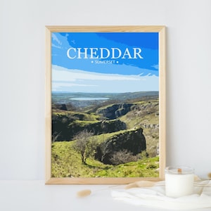 Cheddar Gorge Poster Cheddar Poster Somerset Art Print - Etsy