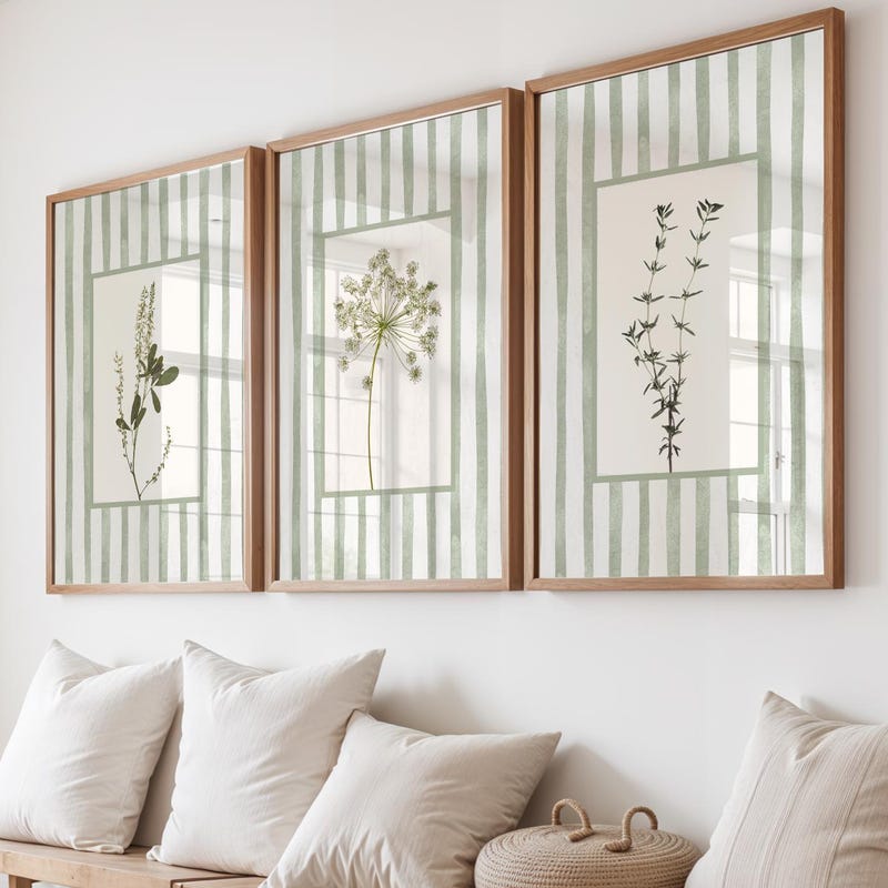 Green Art Wall Set - Etsy UK