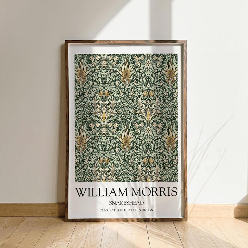 William Morris Green Snakeshead Print: Vintage Floral Wall Art ...
