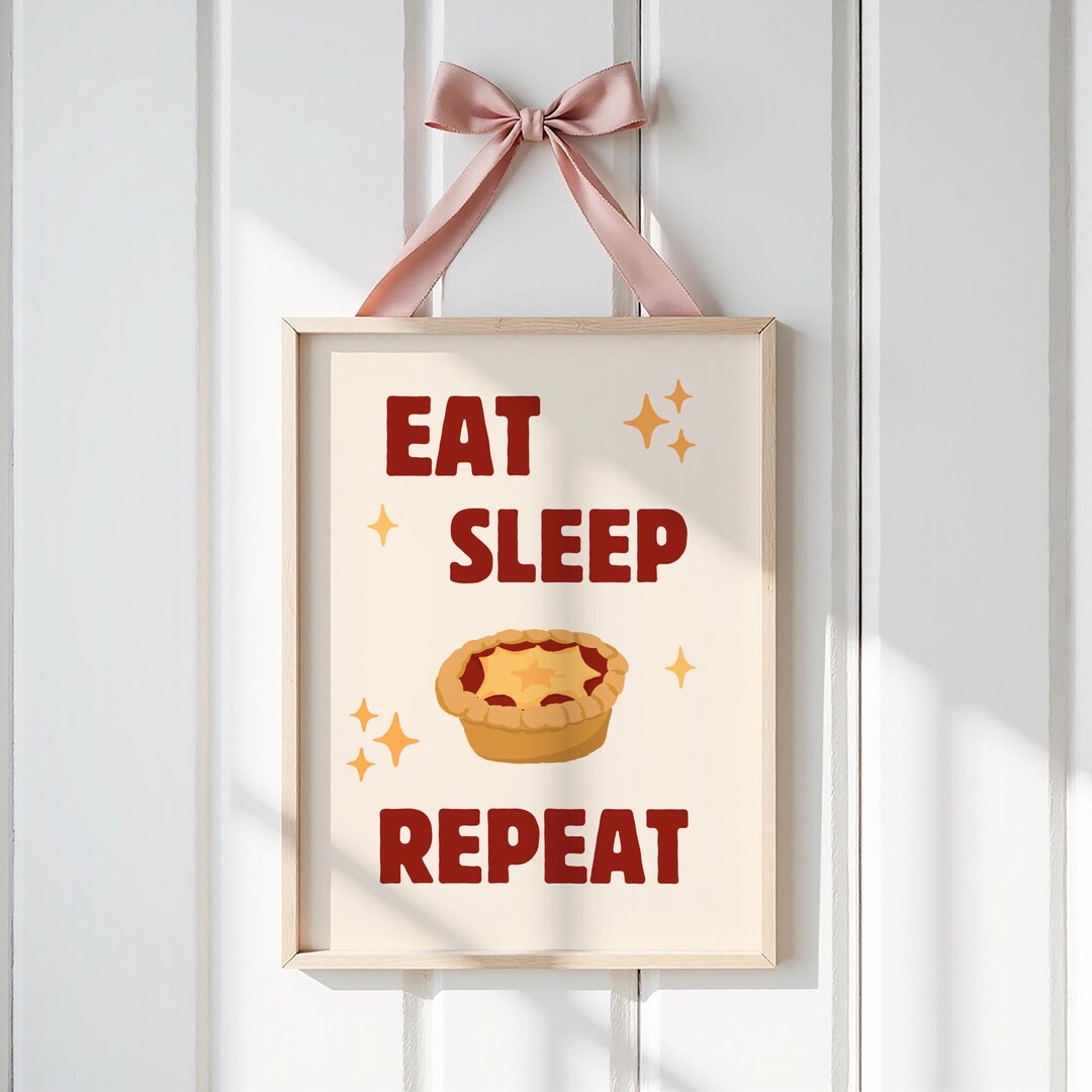 Eat Sleep Mince Pie Repeat Print: Funny Christmas Kitchen Art - Etsy