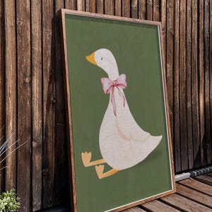 Silly Goose Wall Art With Coquette Home Nursery Decor Print Framed in ...