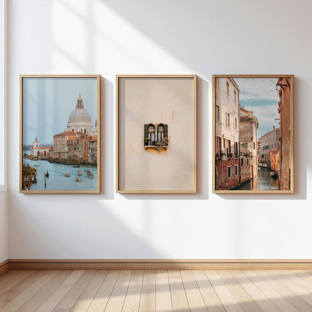 Venice Prints Set of 3 Italy Wall Art Gallery Travel Posters City Home ...