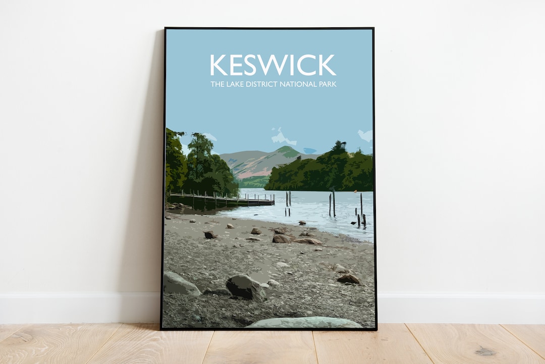 Keswick Lake District Poster, Keswick Print, Wall Art, Art Print ...