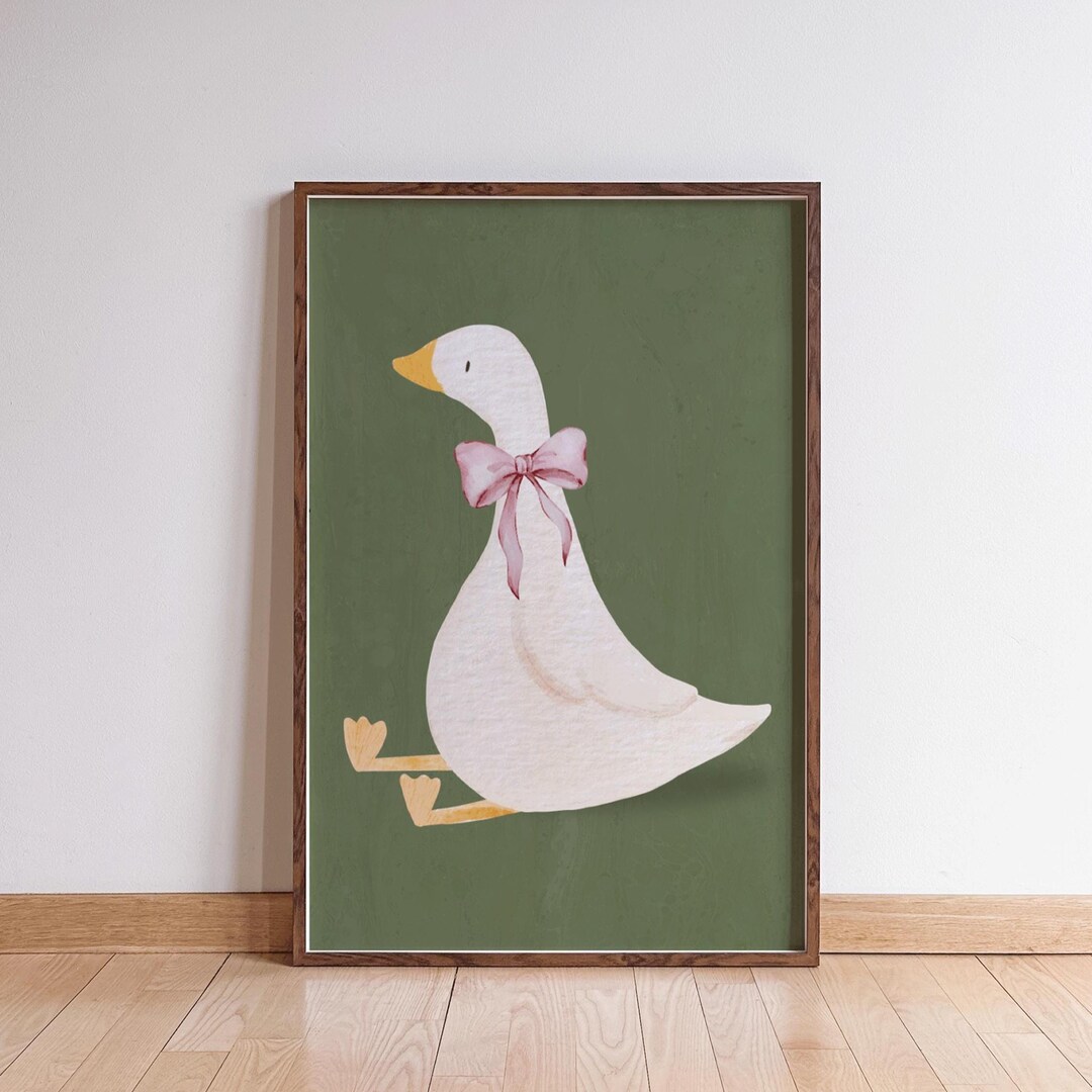 Silly Goose Wall Art With Coquette Home Nursery Decor Print Framed in ...