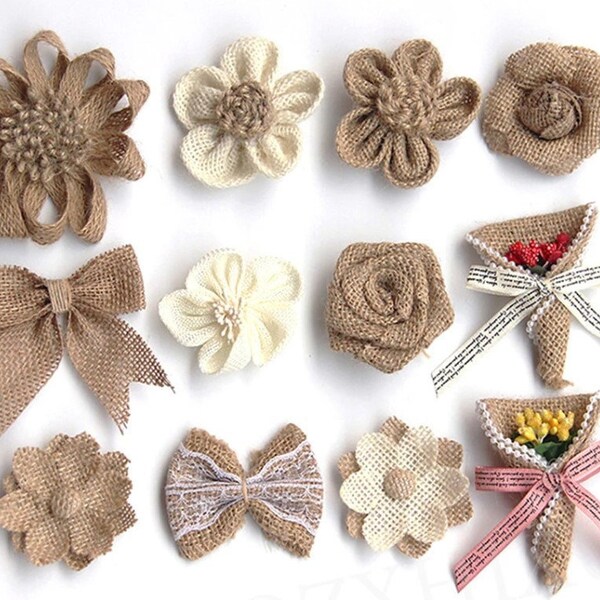Burlap Flowers - Etsy