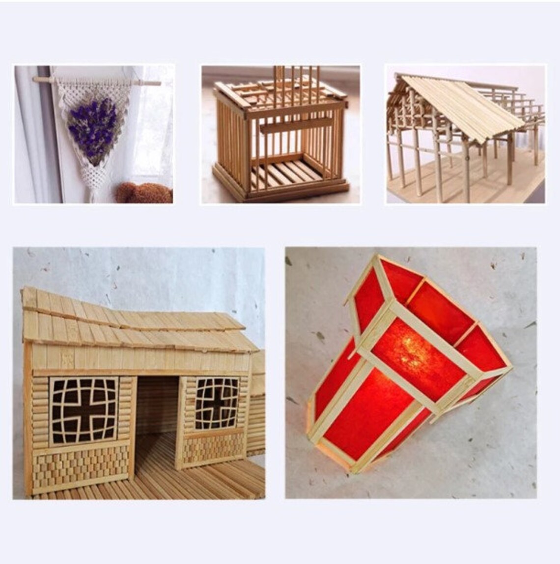 Bamboo Wood Building Model Material Handmade Craft Furniture Lantern ...
