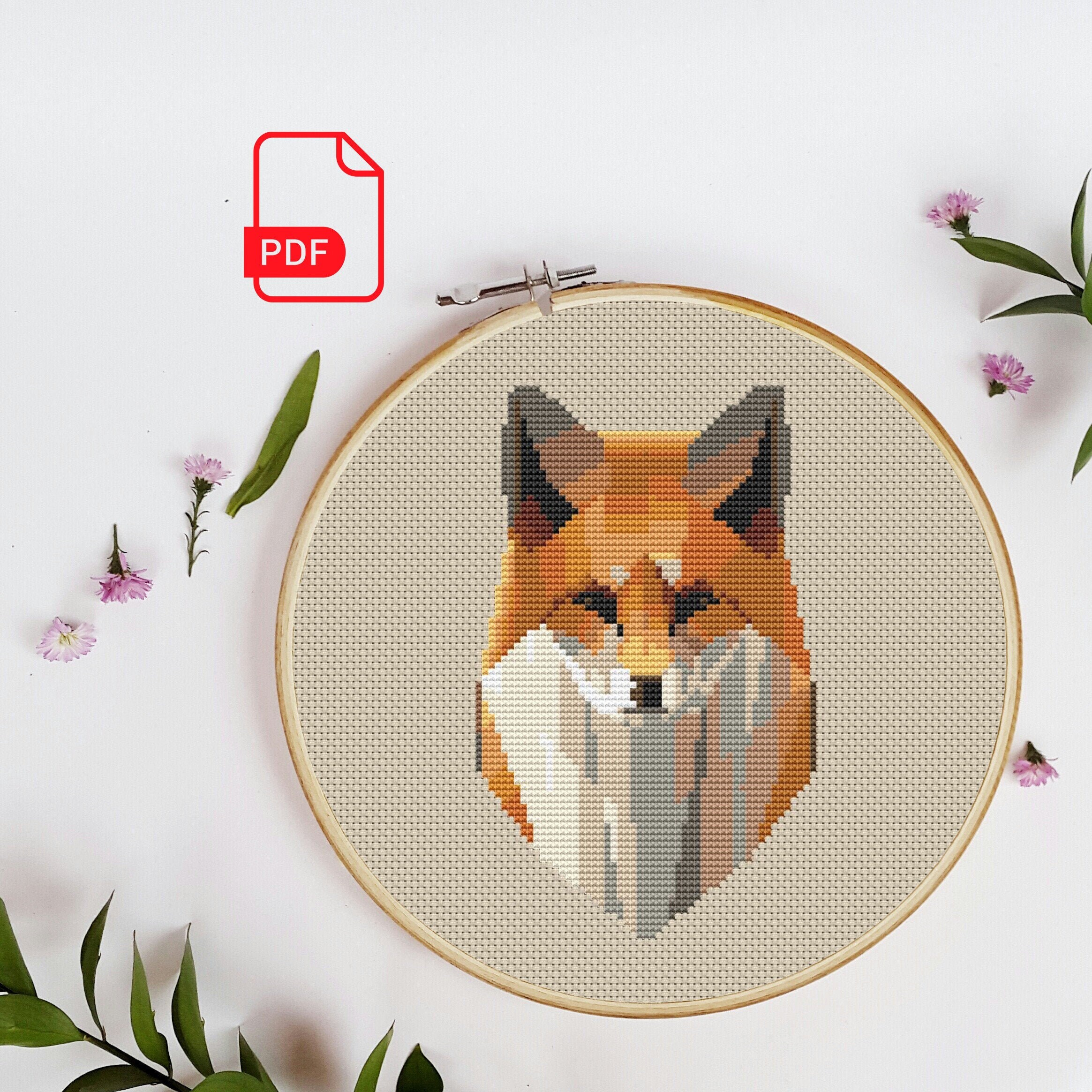 Fox Cross Stitch Pattern.modern Cross Stitch Pattern.animal Cross ...