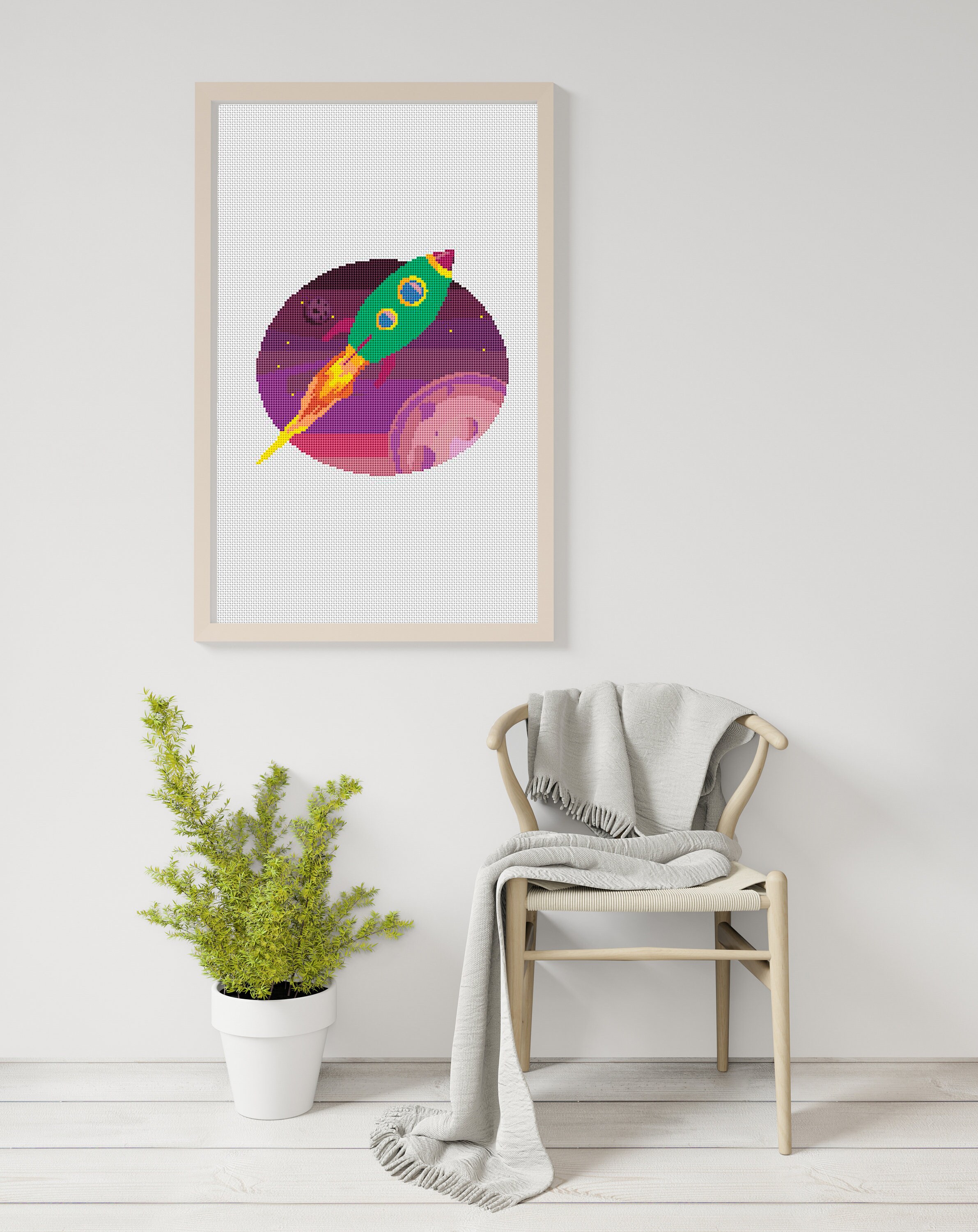 Rocket Cross-stitch Scheme PDF Instant Download to Your Phone or Tablet ...