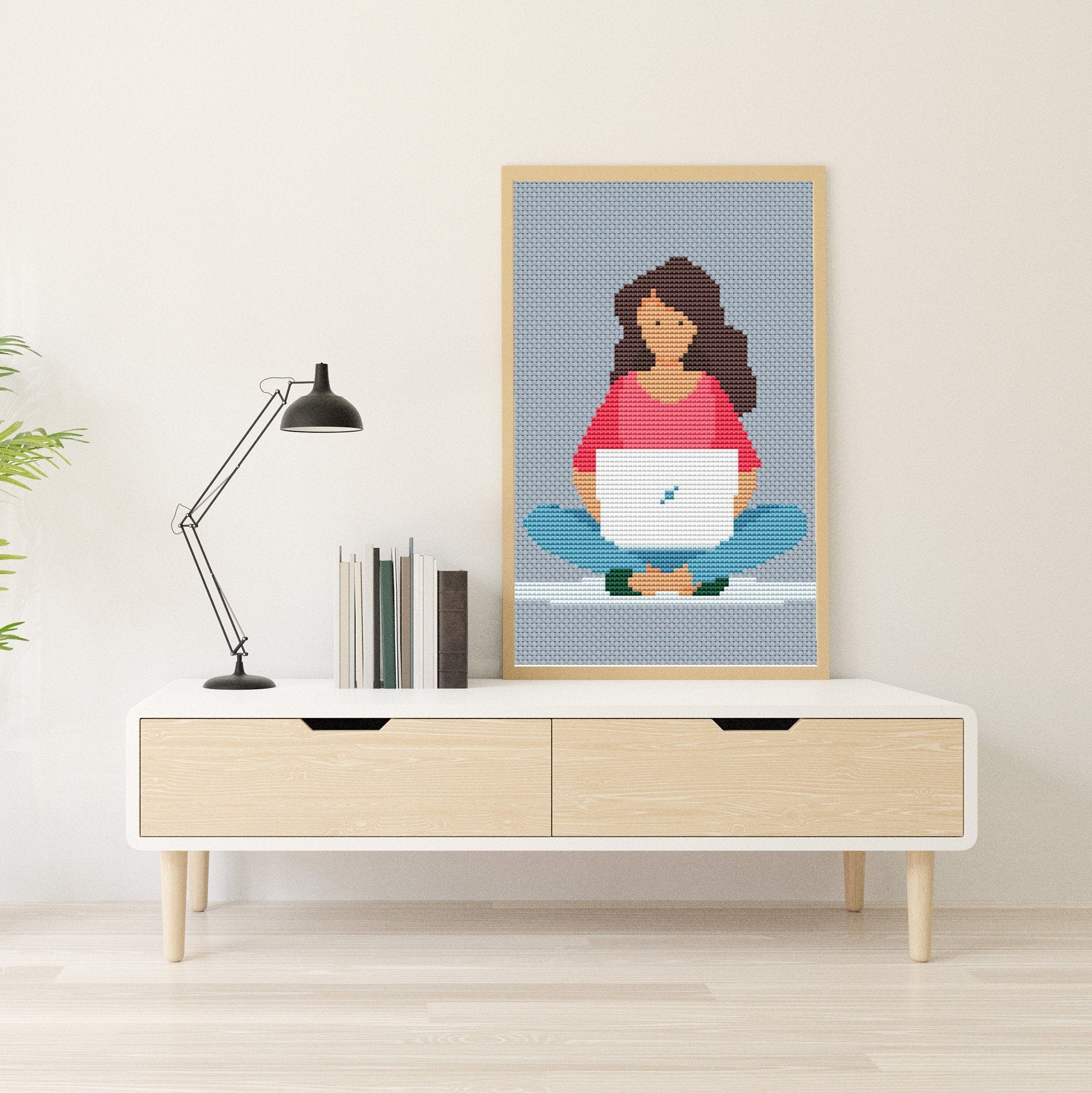 Girl With Laptop Cross Stitch Pattern. Instant PDF Download - Etsy