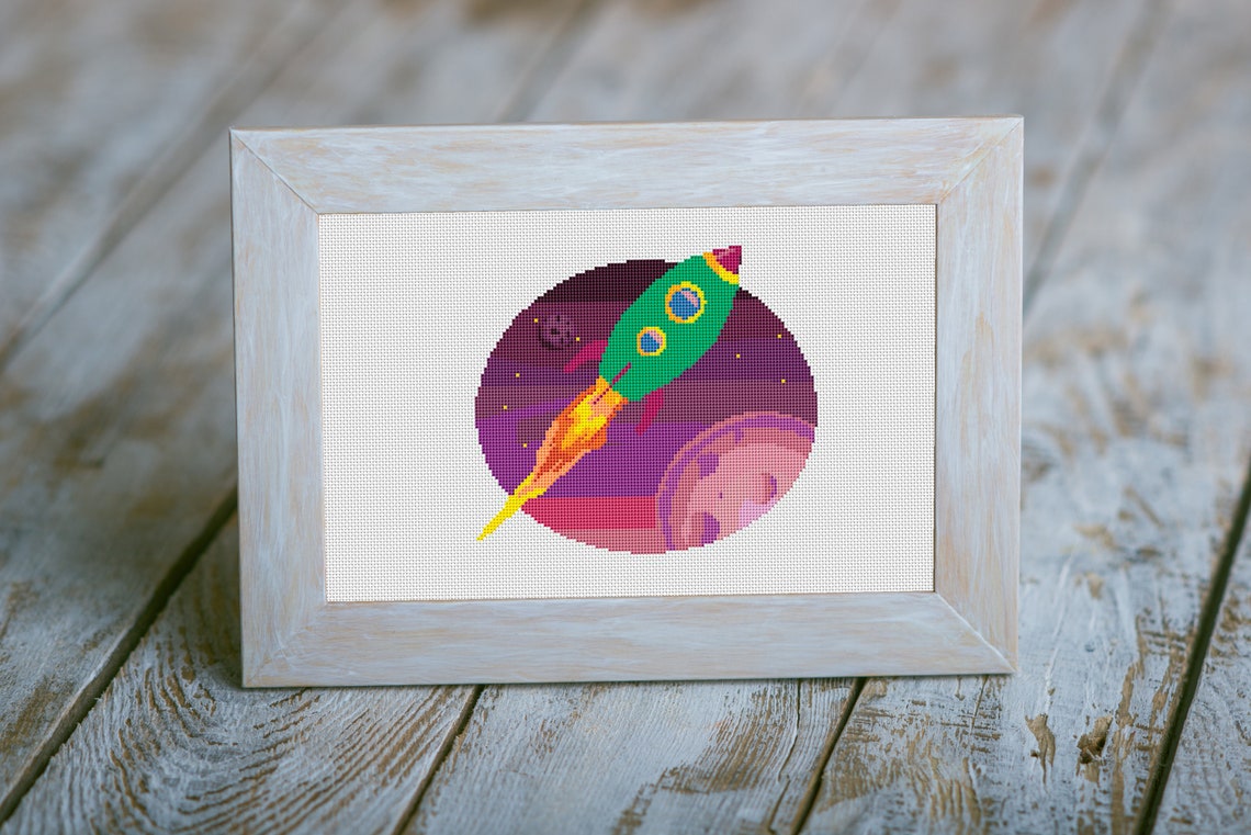 Rocket Cross-stitch Scheme PDF Instant Download to Your Phone or Tablet ...