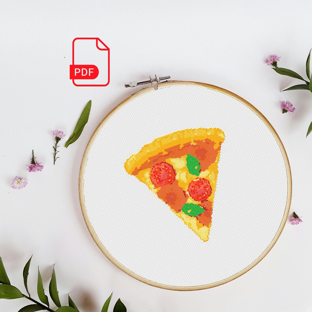 Pizza - Modern Pattern Cross Stitch Pdf,instant Download of Patterns ...