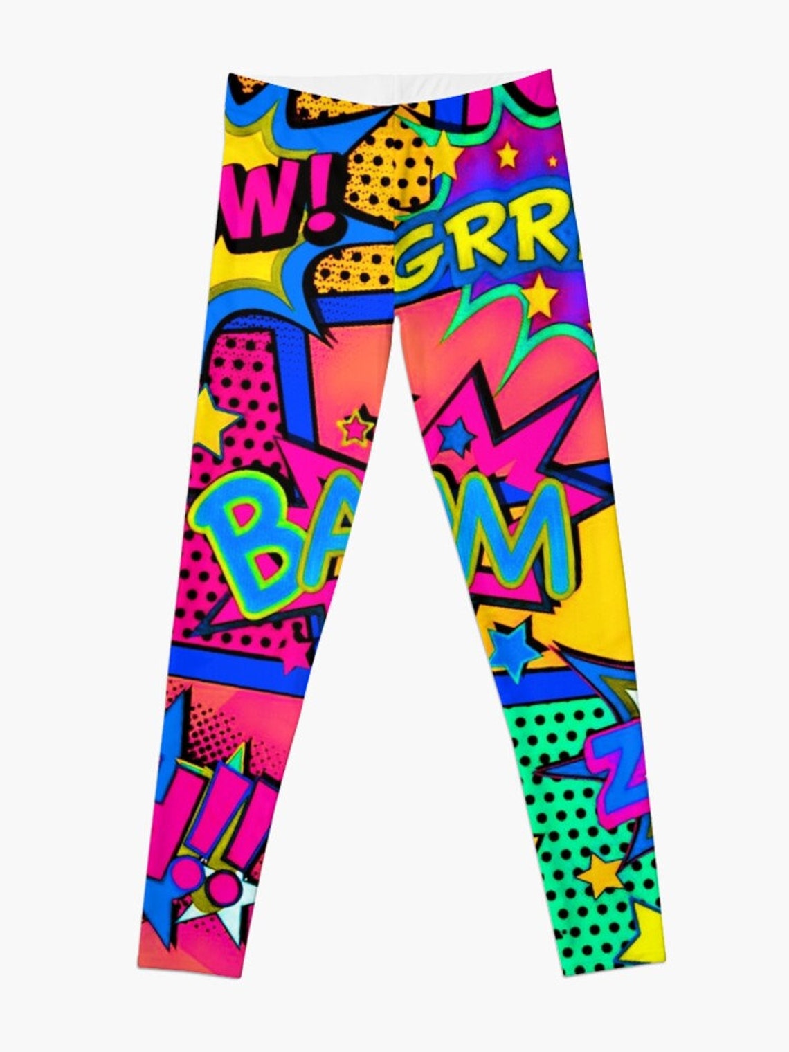 Colorful Comic Book Panels Leggings, Comic Book Leggings, Comic Book ...