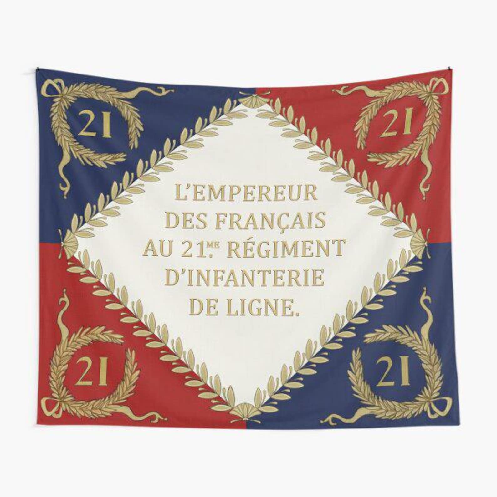 Napoleonic French Regimental Flag '21me' 1804 Tapestry, Napoleonic ...