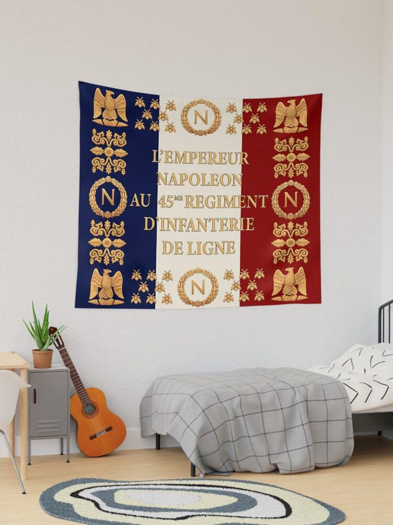 Napoleonic French 45me Regimental Flag Tapestry, Napoleonic Tapestry ...