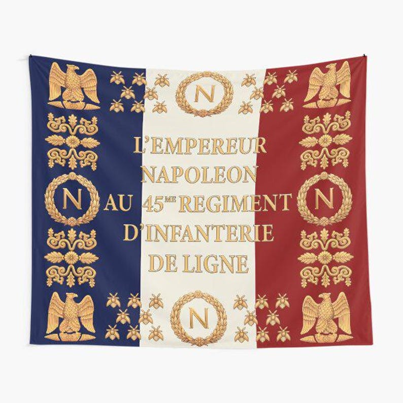 Napoleonic French 45me Regimental Flag Tapestry, Napoleonic Tapestry ...