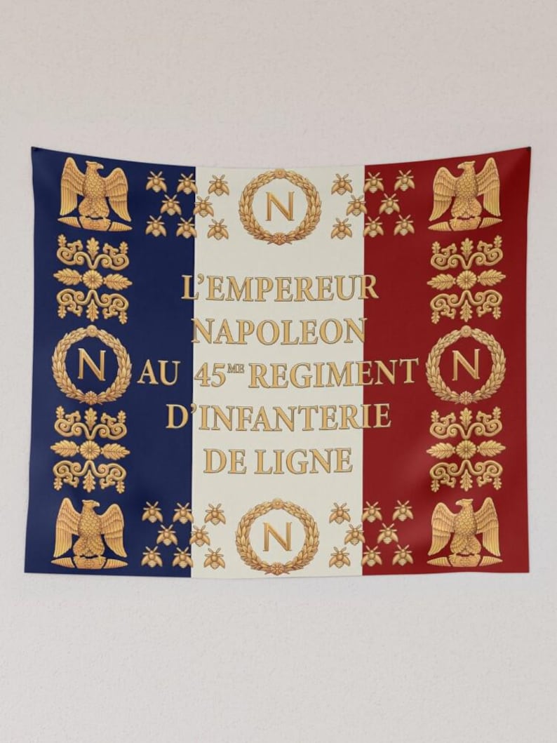 Napoleonic French 45me Regimental Flag Tapestry, Napoleonic Tapestry ...
