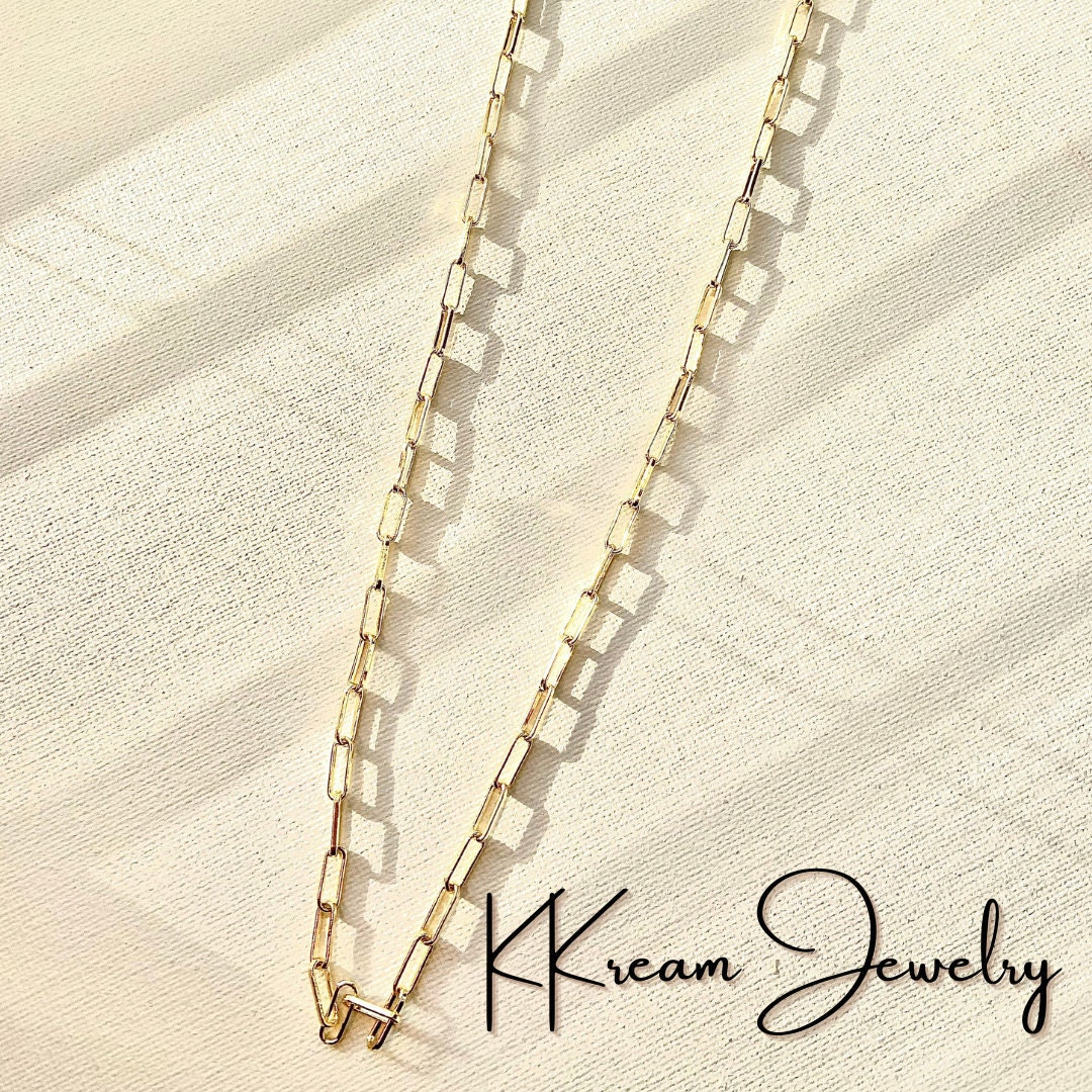 Gold Simple Chain Necklace Statement Piece Etsy
