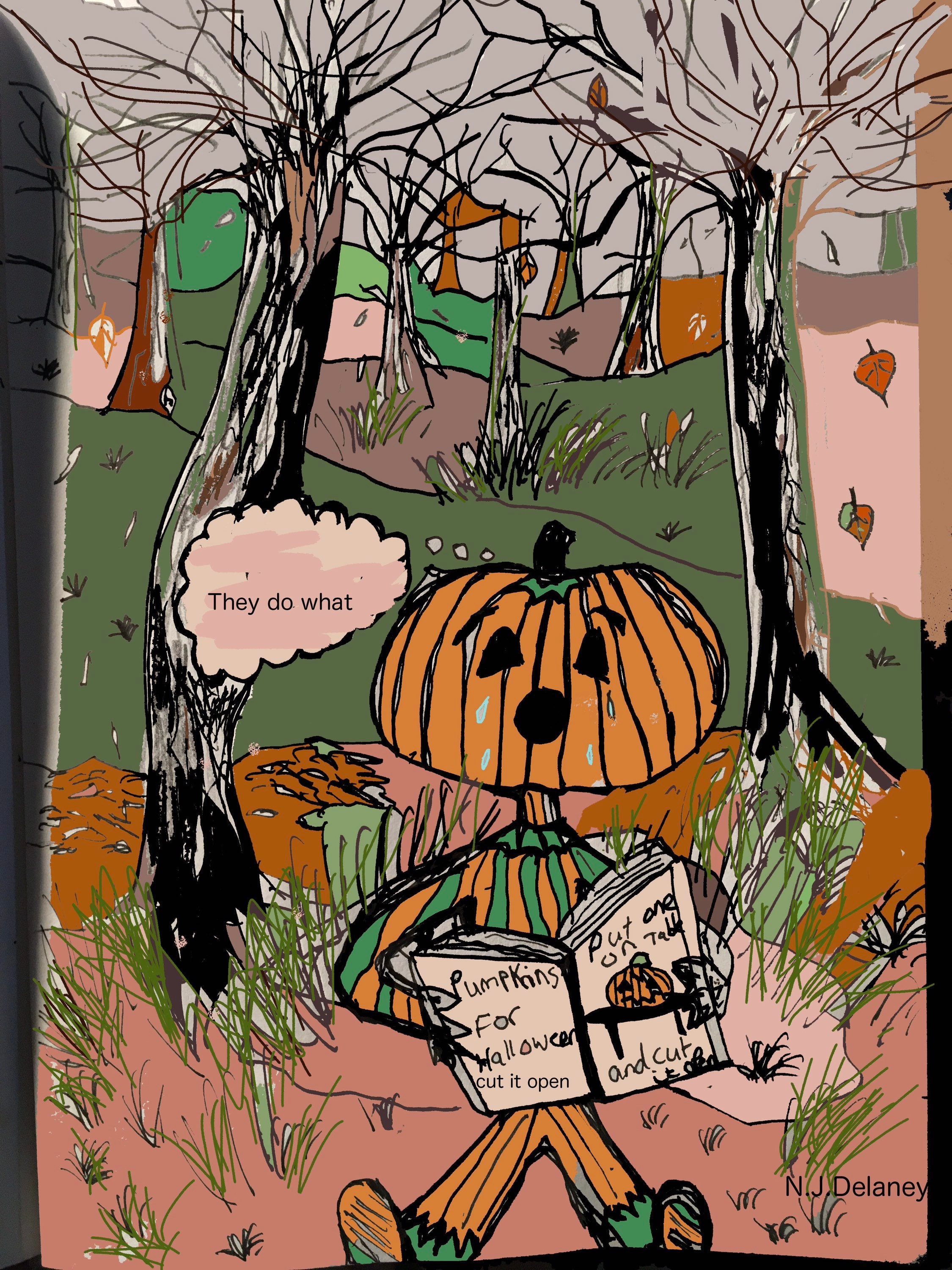 high quality A4 print Pumpkin picker print Prints Art & Collectibles ...
