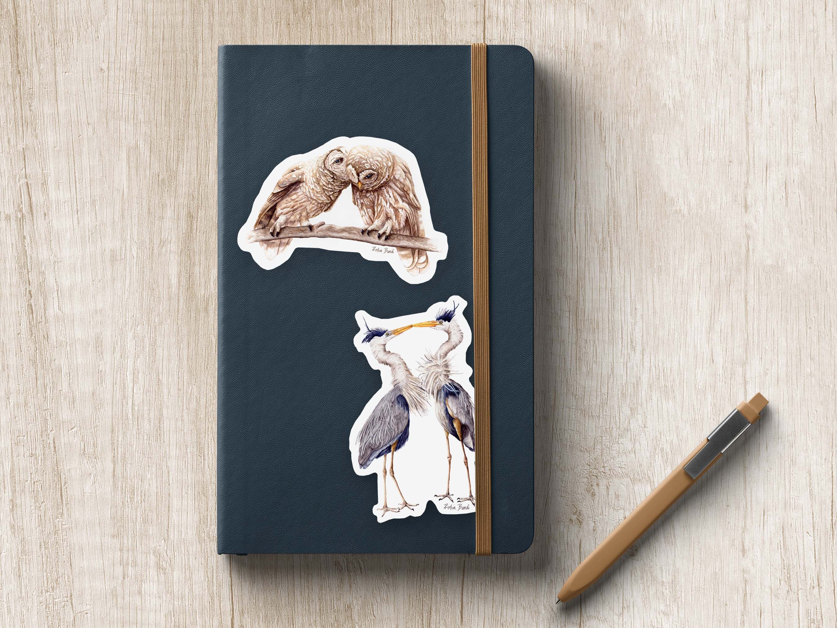 Heron Waterproof Vinyl Sticker. Gift for Bird Lover. Water Bottle ...