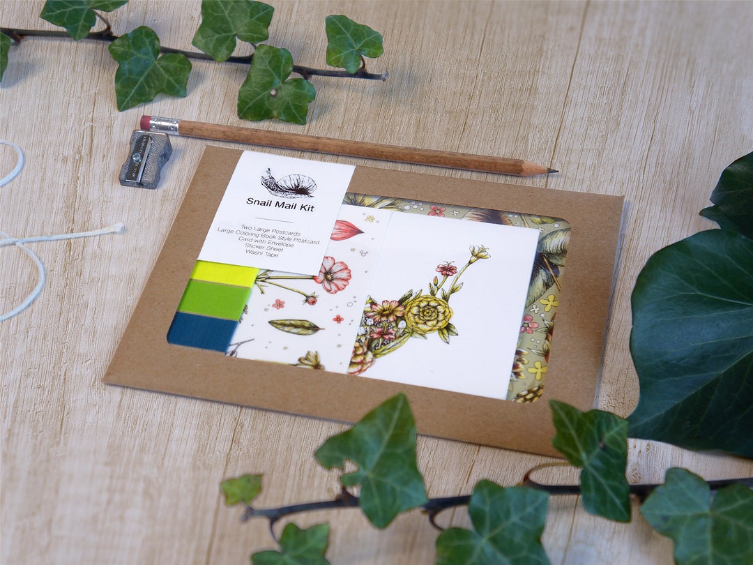 Snail Mail Pen Pal Kit. Cute Insect, Flower Postcard Pack. Garden Snail ...