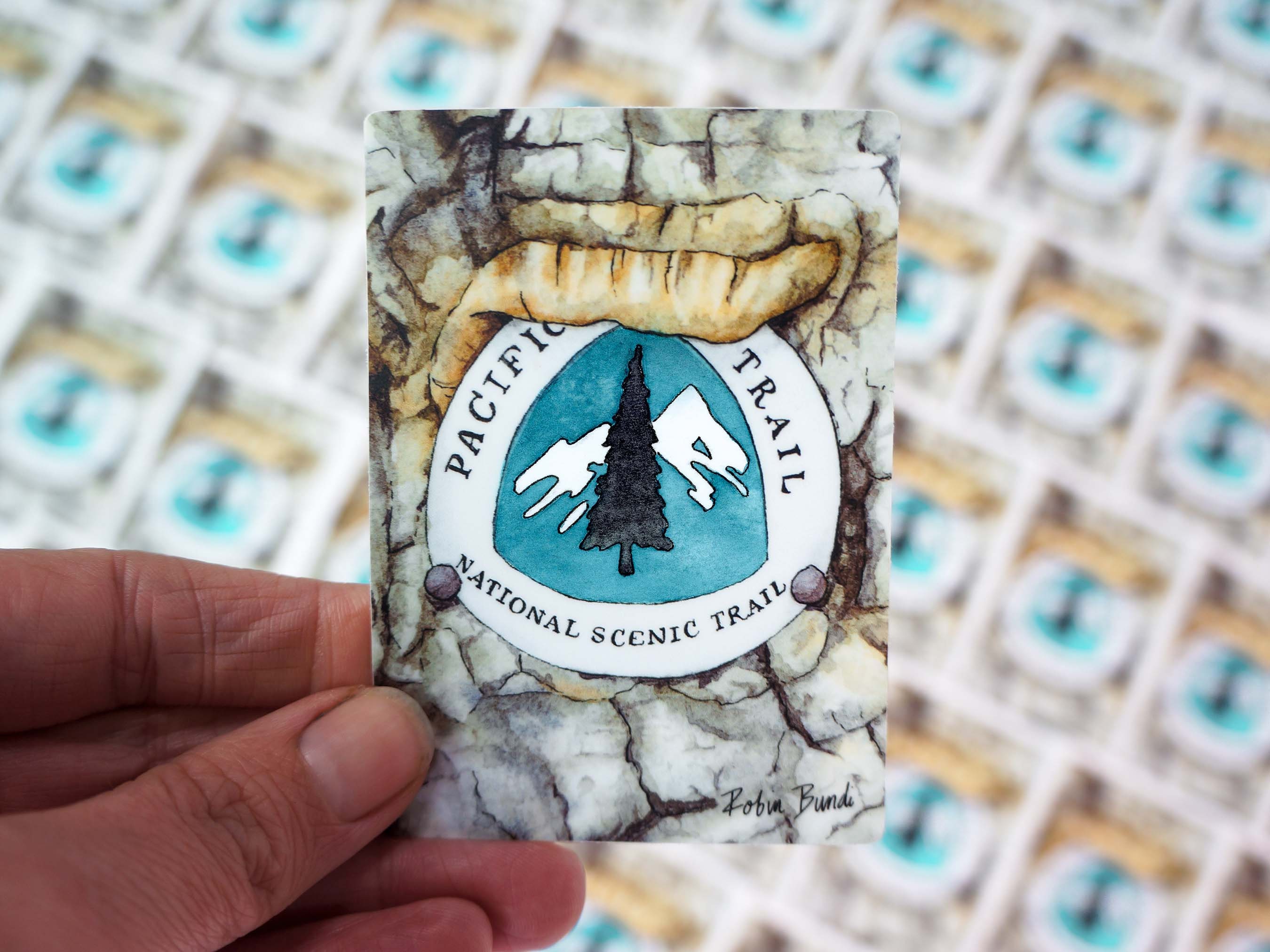 PCT Trail Waterproof Sticker. Long Distance Thru Hiker Art. Outdoor ...