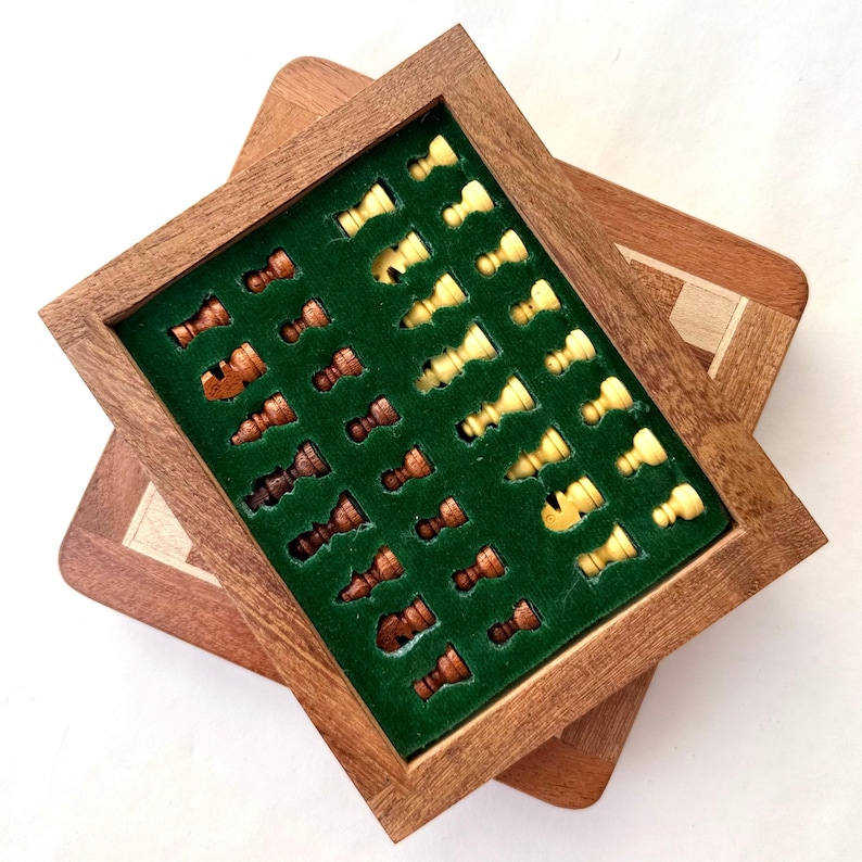 Minimagnetic Wooden Chess Set 5inch-handmade Rosewood Travel Chess ...
