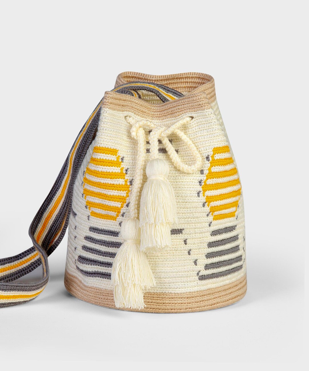 Original Wayuu Bag, Shoulder Bag, Geometric Pattern, Medium Bag, Grey ...