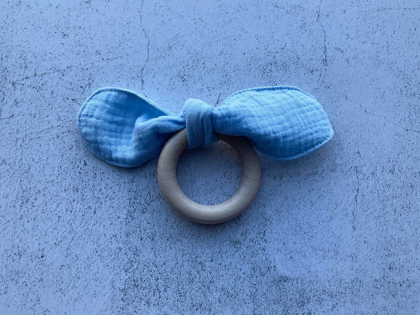 Personalized Baby Wooden Circle Teether With Tie Name - Etsy