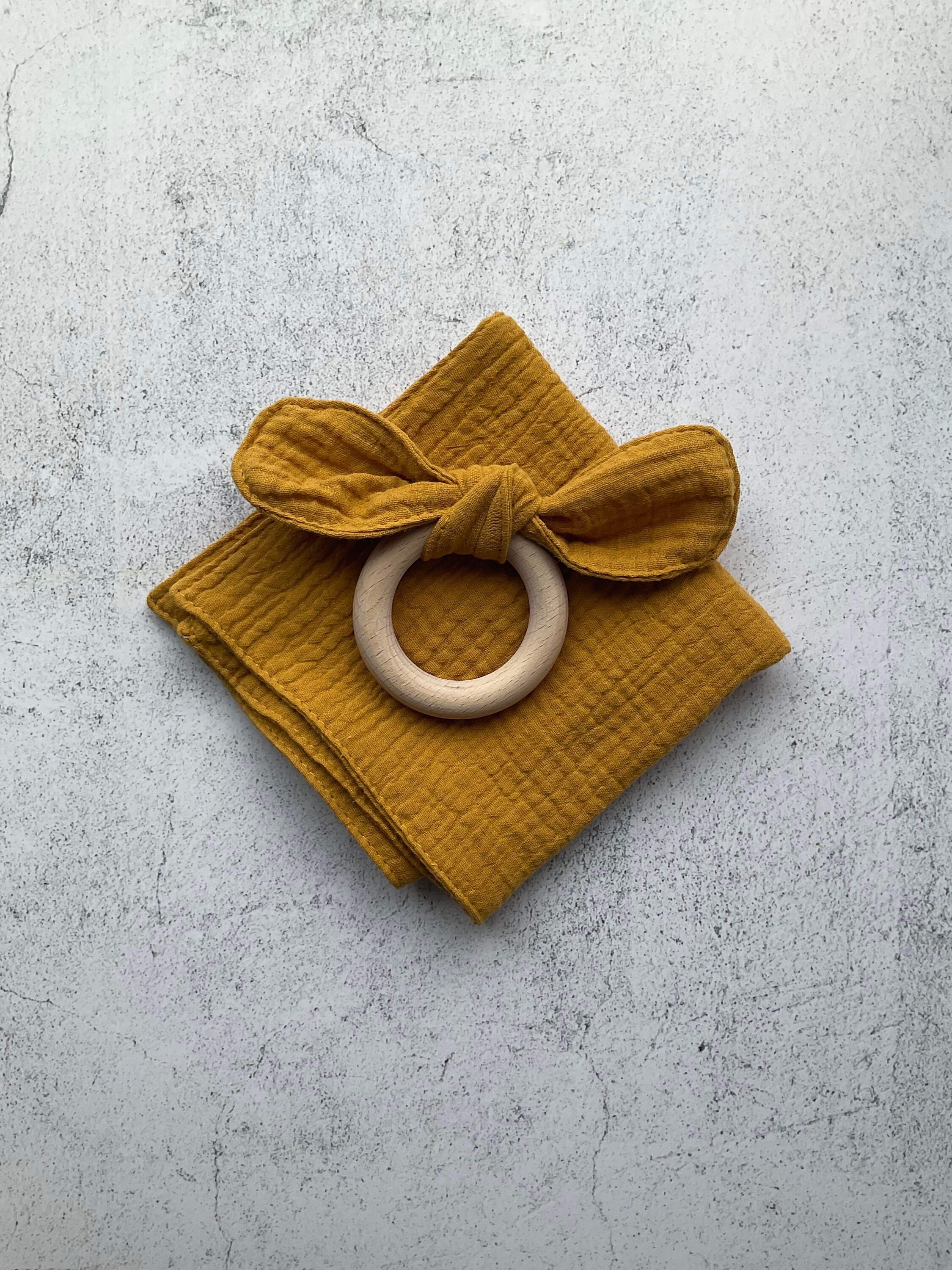 Personalized Baby Wooden Circle Teether With Tie Name - Etsy