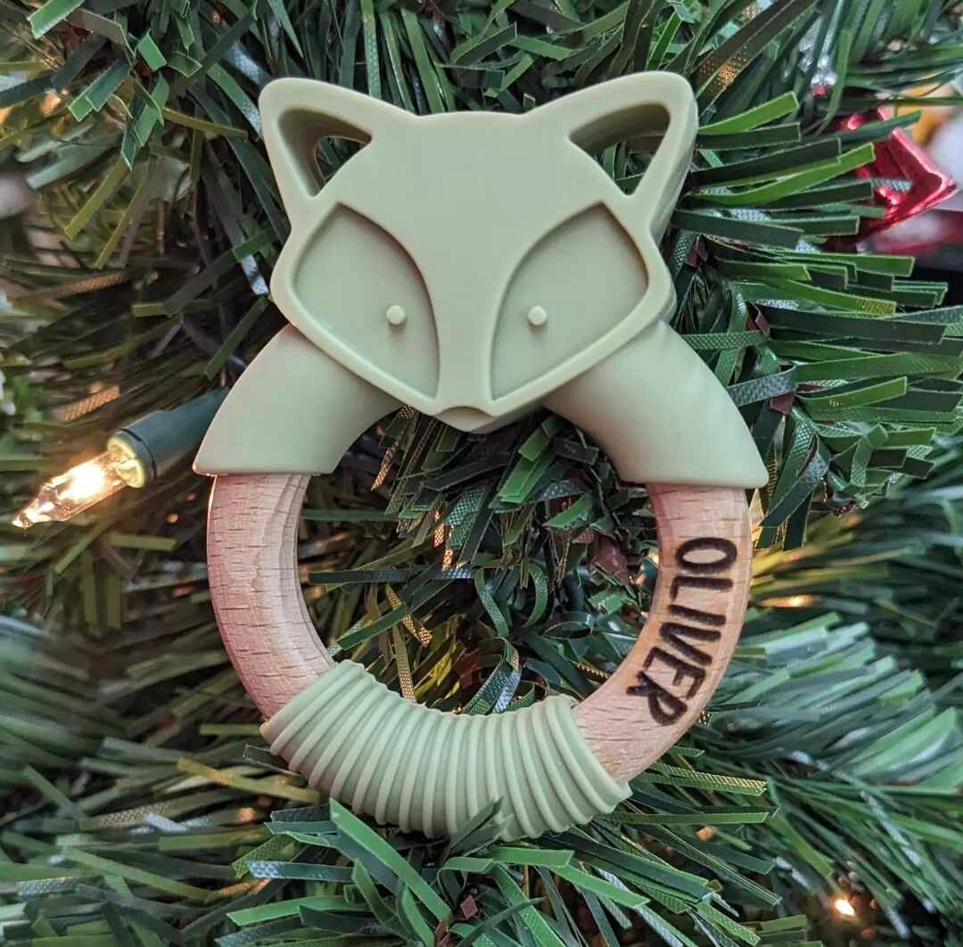 Personalized Baby Teether, Engraved Teether, Food Grade Silicone Fox ...