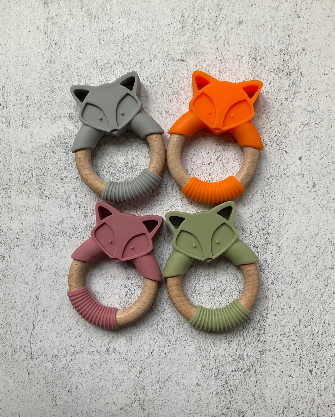 Personalized Baby Teether, Engraved Teether, Food Grade Silicone Fox ...