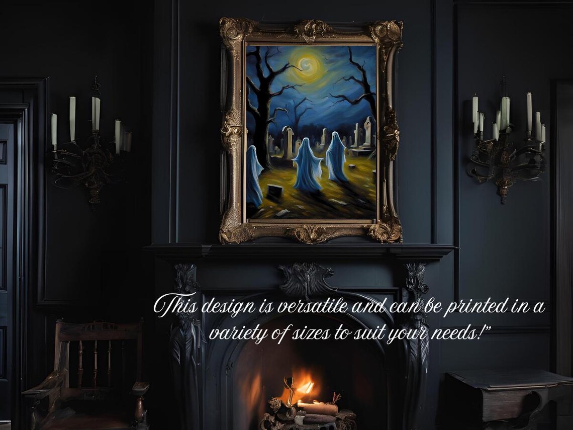 Ethereal Ghost Printable Art | Ghost Oil Painting Printable | Spooky ...