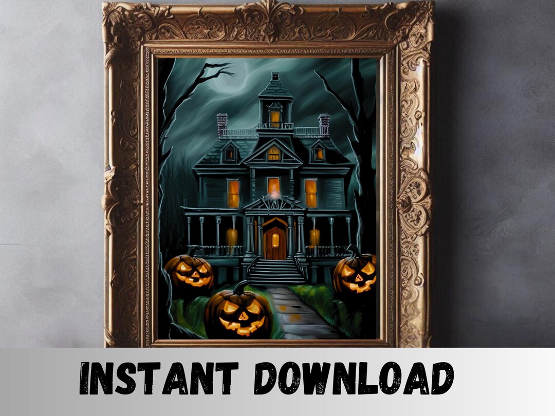 Haunted Victorian Mansion Halloween Printable | Haunted House Printable ...