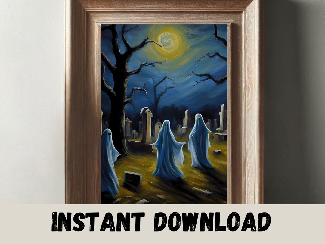 Ethereal Ghost Printable Art | Ghost Oil Painting Printable | Spooky ...