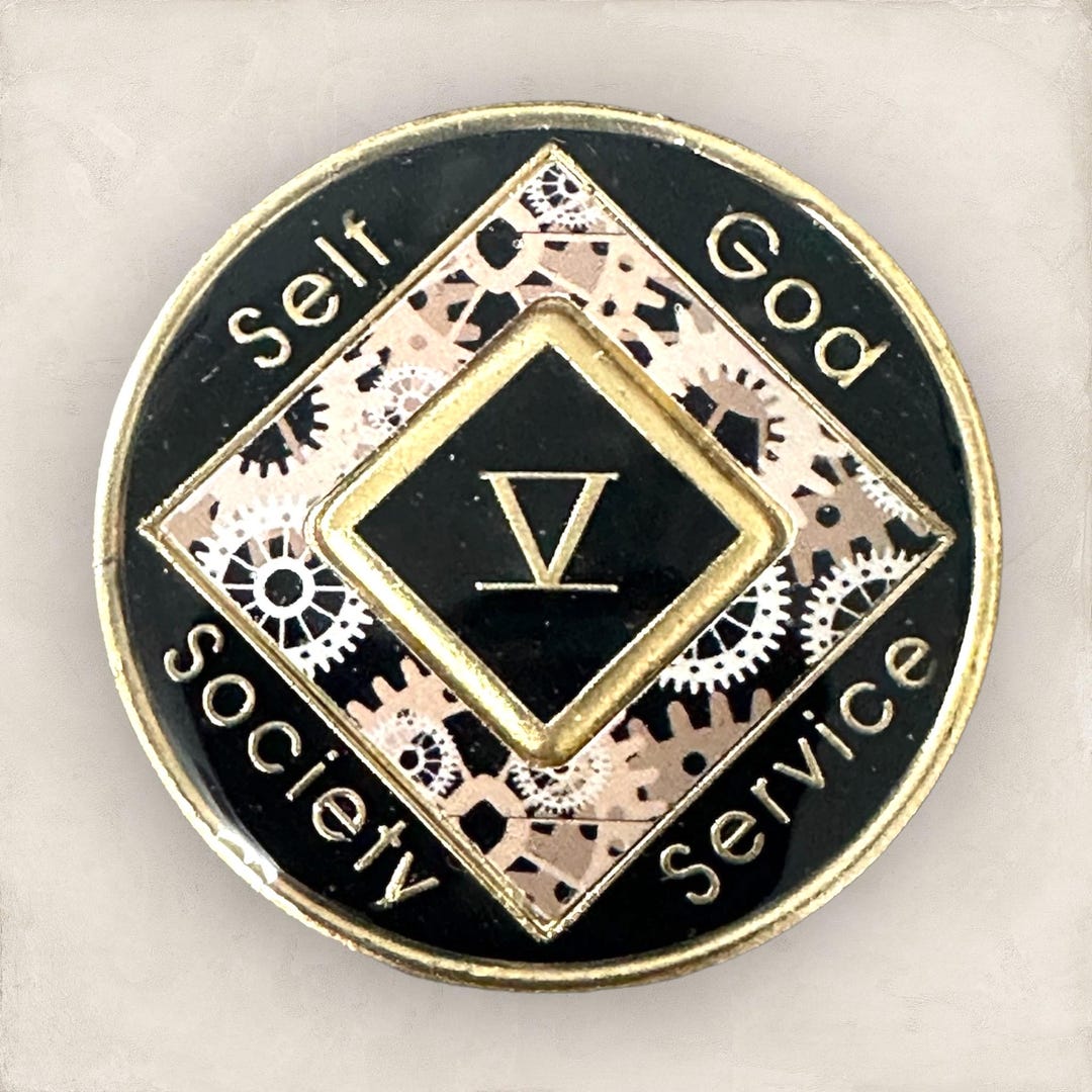 Gear Print Narcotics Anonymous Medallion - Etsy