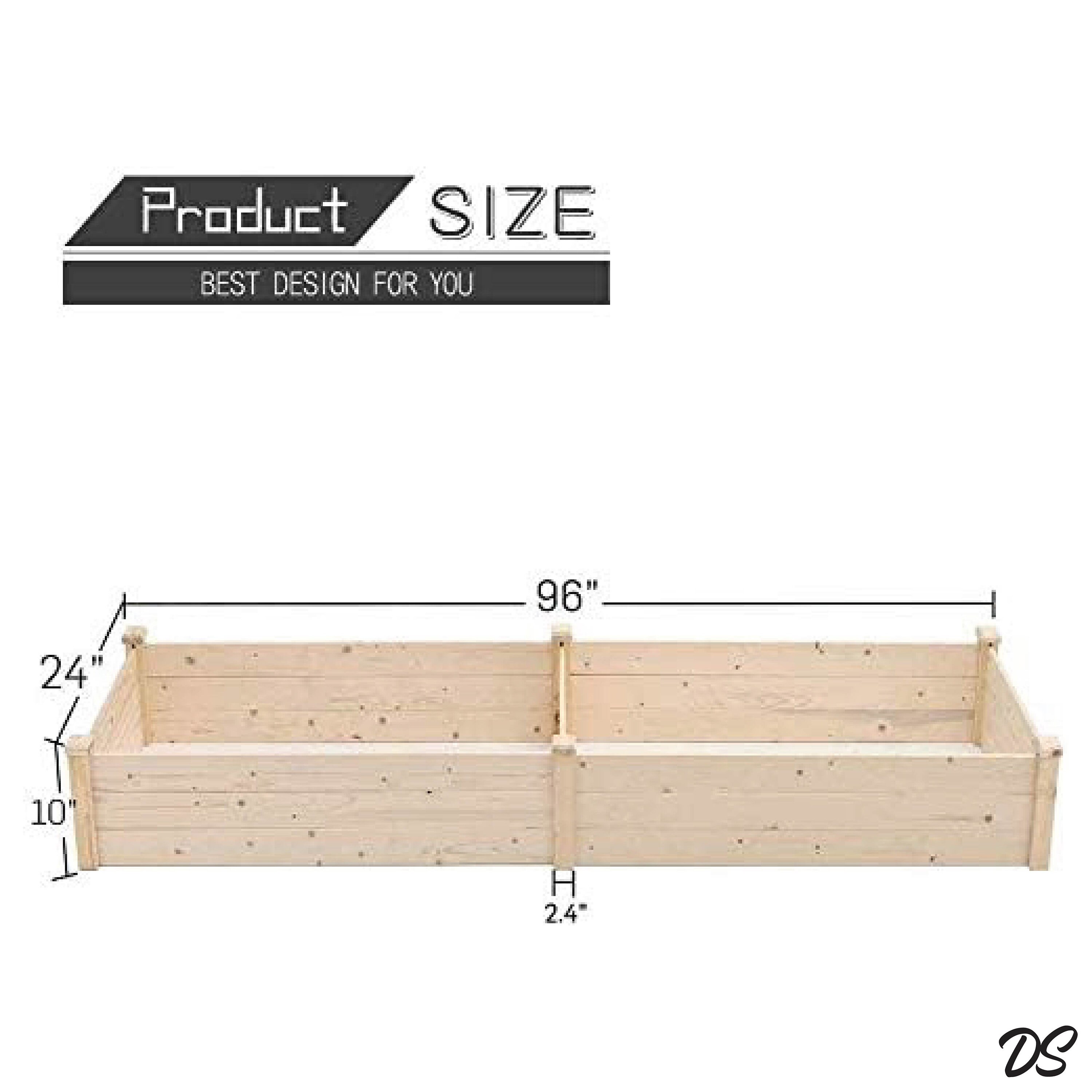 Outdoor Wooden Garden Bed Planter Kit Elevated Raised Grow Gardening ...