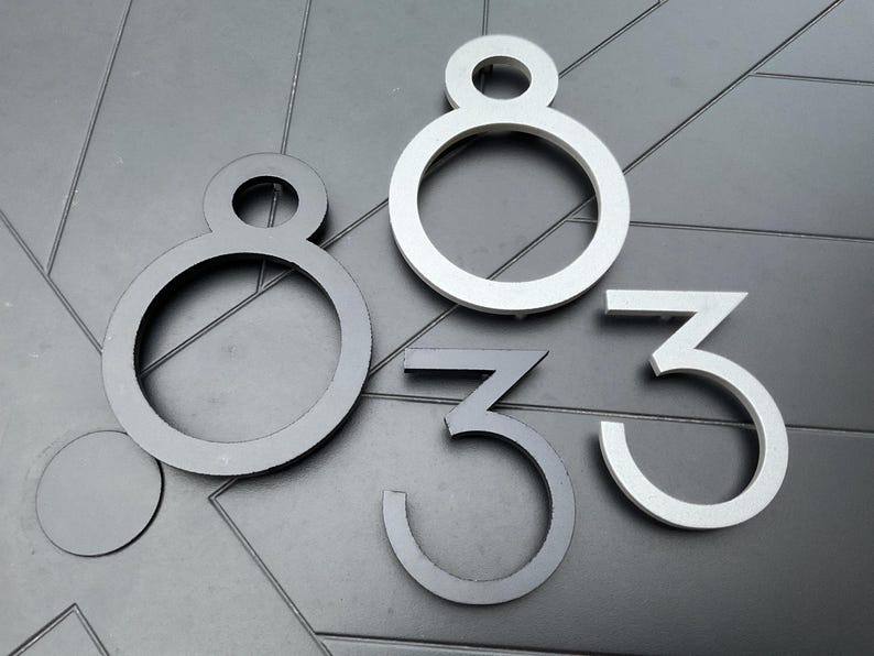 4 Inch Metal Numbers, Aluminum Numbers, Mailbox Numbers, Modern House ...