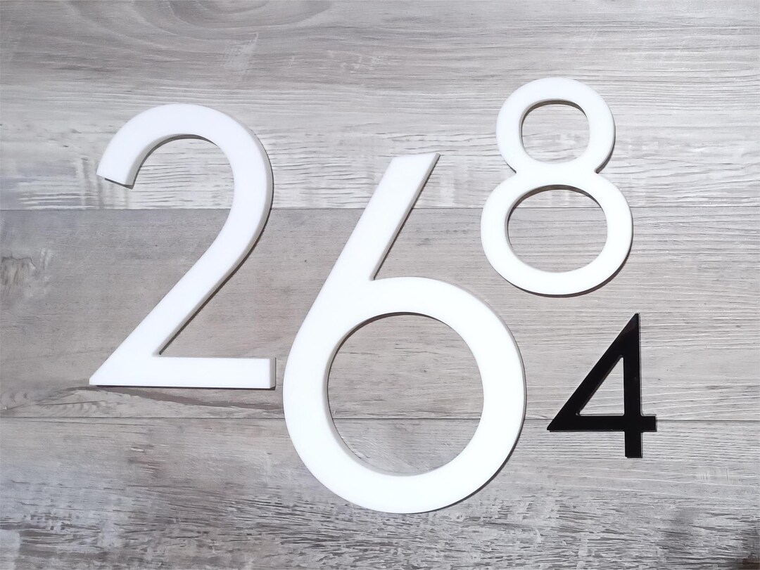 12 Inch Big House Numbers, Acrylic Numbers, Plastic Number, Garage ...