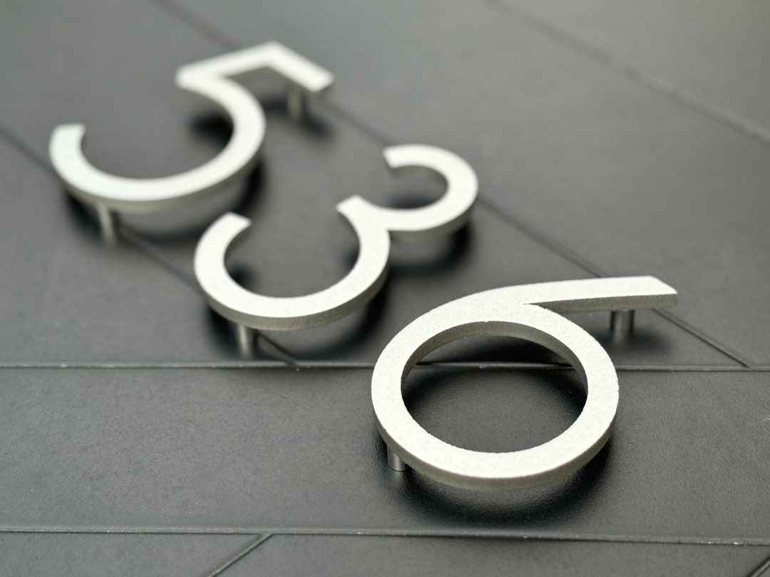 4 Inch Metal Numbers, Aluminum Numbers, Mailbox Numbers, Modern House ...