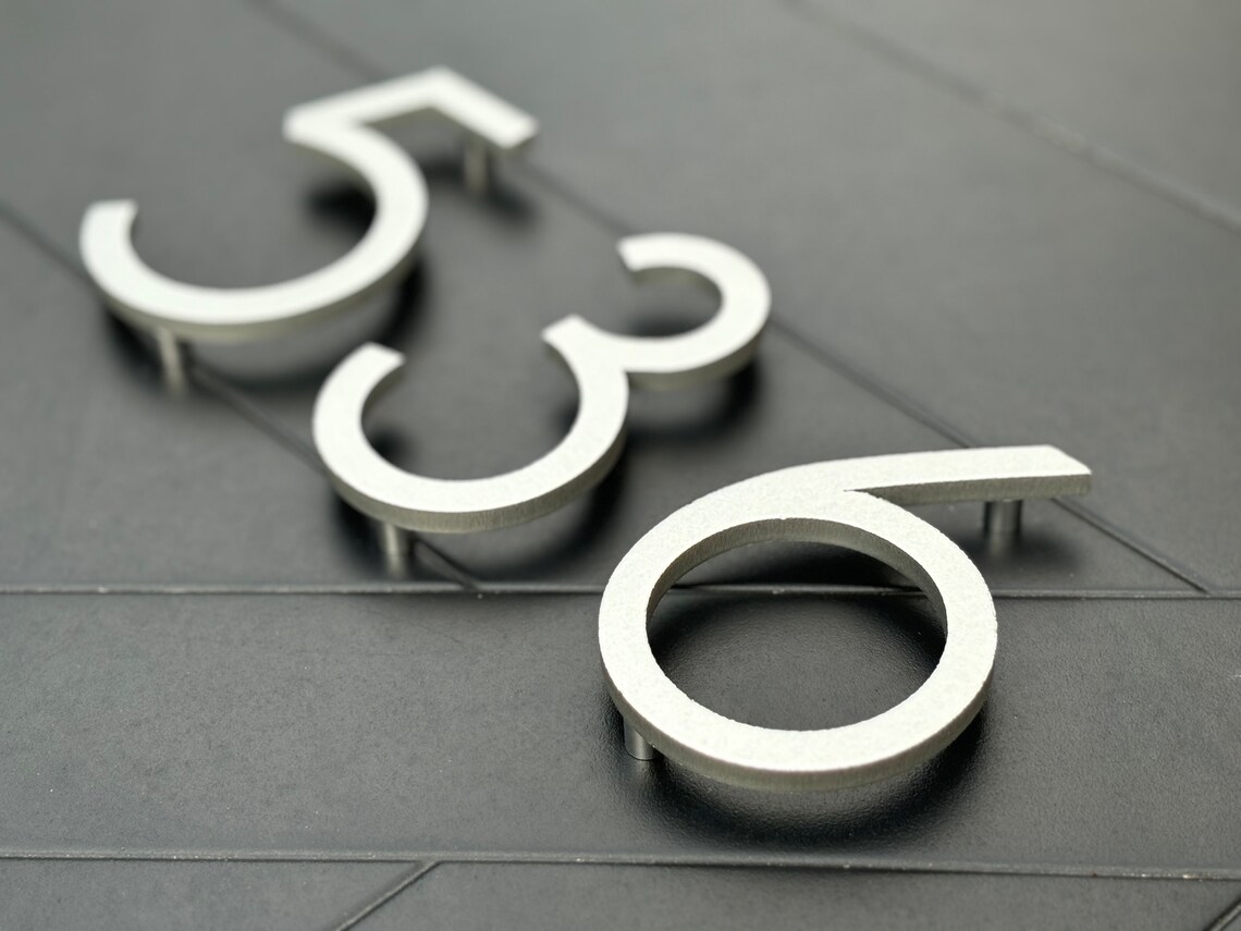 6 Inch Metal Numbers, Aluminum Numbers, Modern House Number, Garage ...