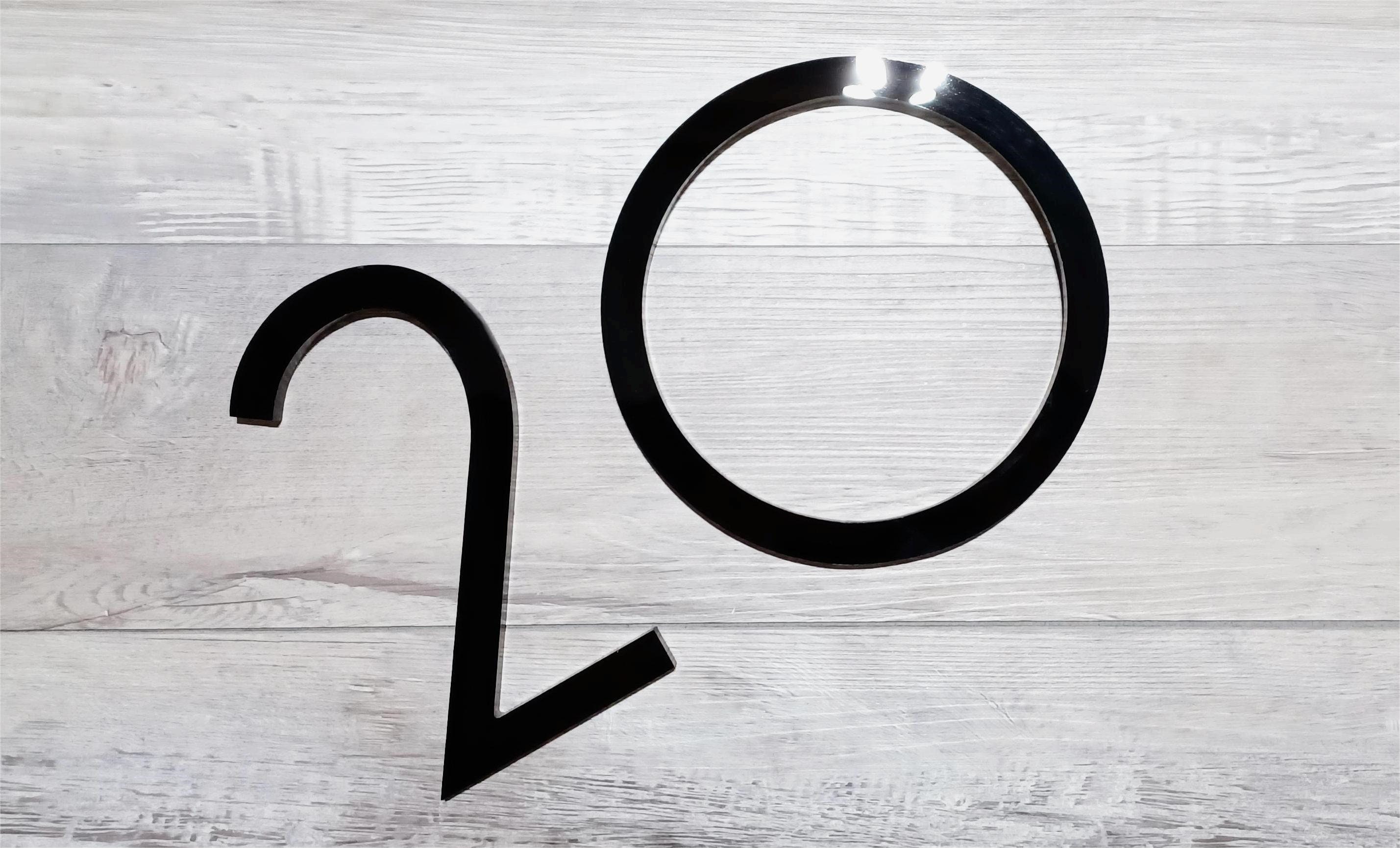 3 Inch Modern House Numbers, Acyric Numbers, Stud Mounted Metal ...
