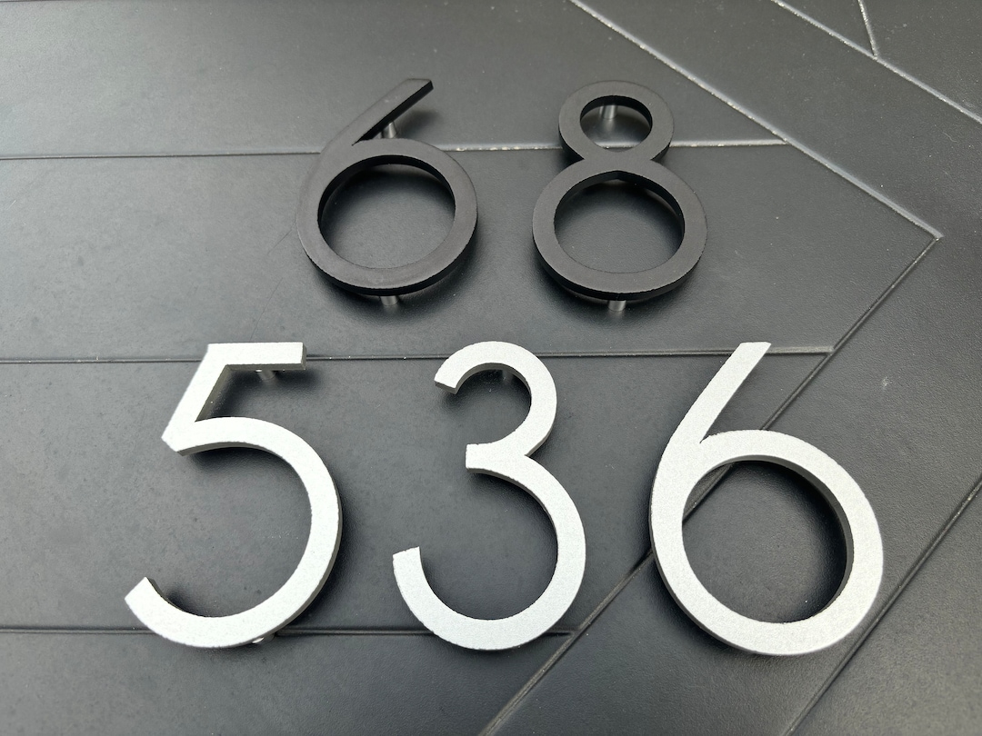 6 Inch Metal Numbers, Aluminum Numbers, Modern House Number, Garage ...